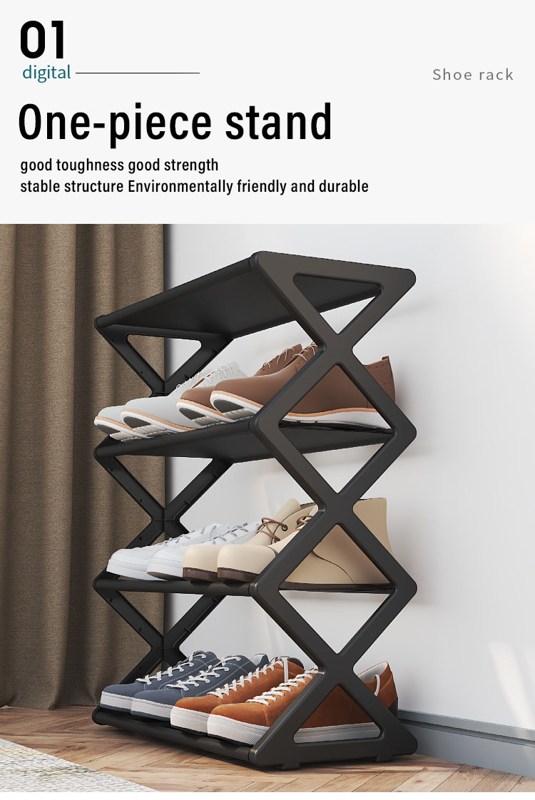 5 Layer foldable Shoes Rack Tier Colored Stackable Stainless steel ...