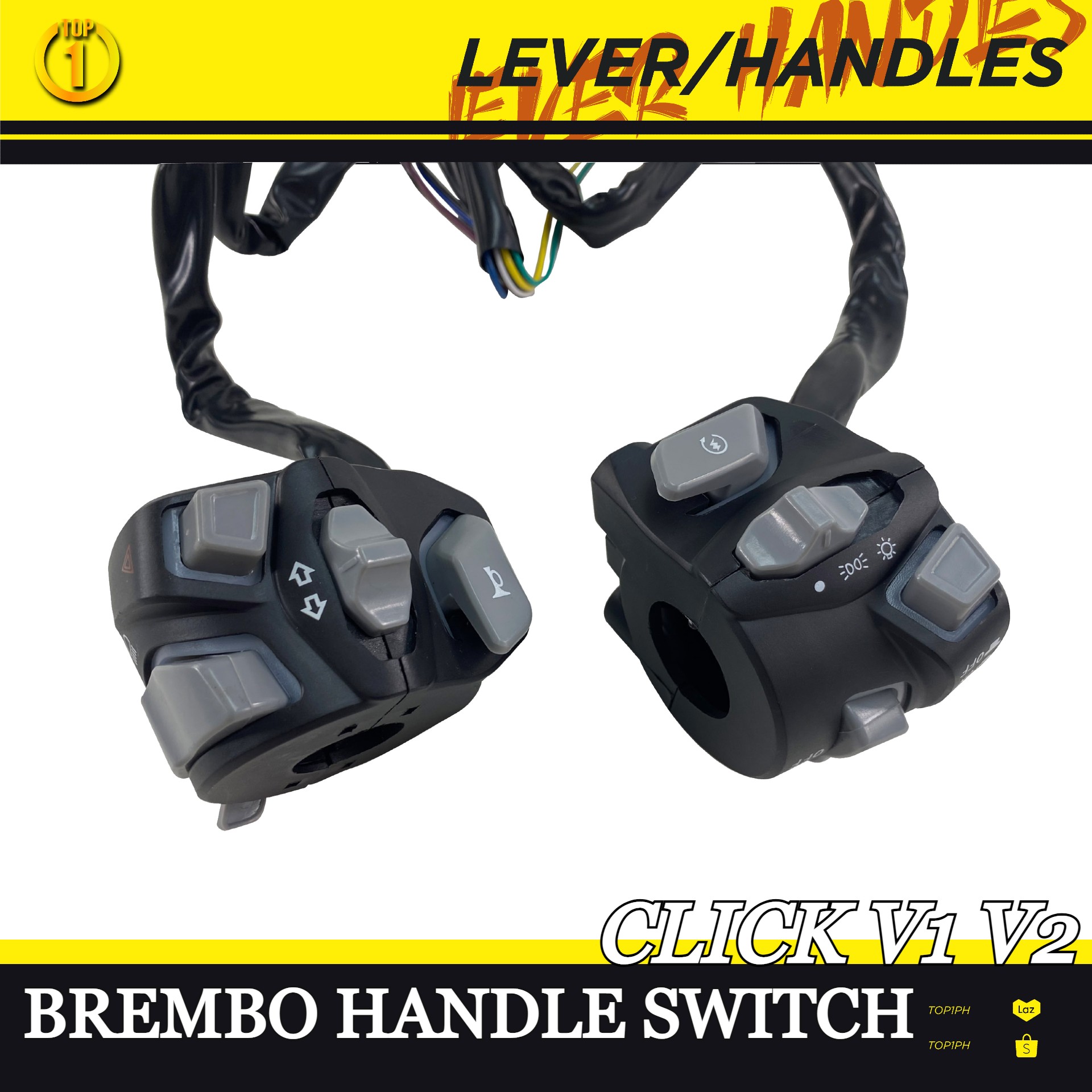 TOP1 PH High&Low Headlight and ON/OFF Switch Switch W/ Light Waterproof ...