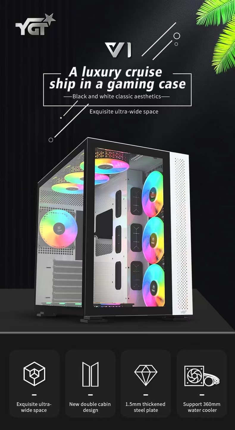 YGT V1 Dual Chamber ATX Tempered Glass Gaming Case | Shopee Malaysia