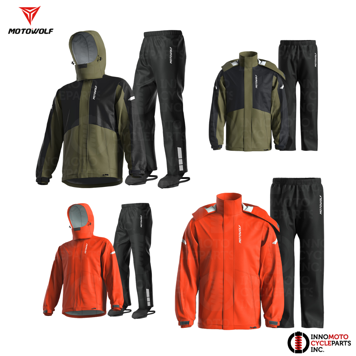 Motowolf New V5 Rain Coat and Pants with Hood and Rain Shoe Cover ...