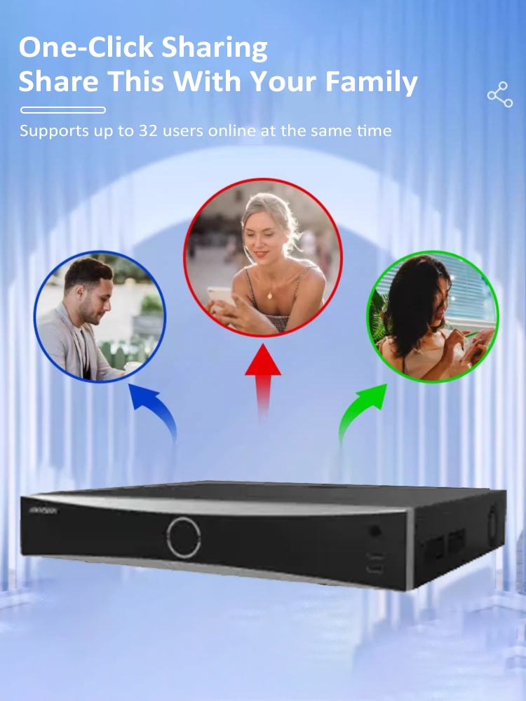 Hikvision CCTV 4K NVR Face Detection H.265 Motion Detect Video Recorder ...