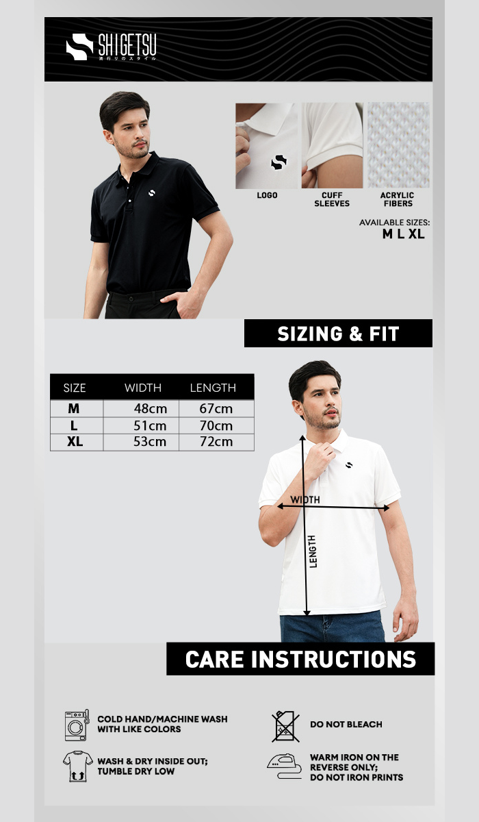 Shigetsu YAMATO plain dri-fit polo shirt collection for man casual top ...