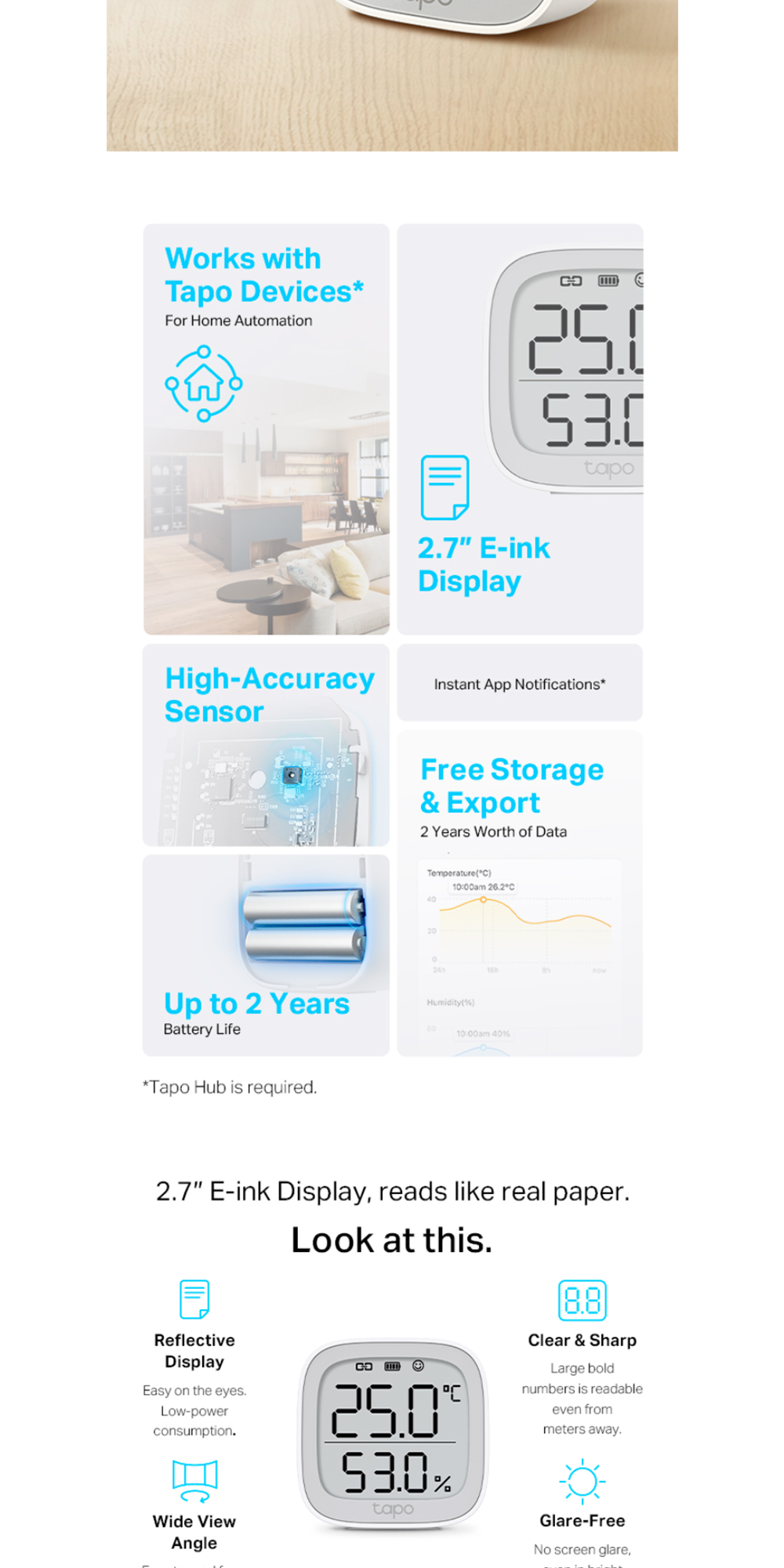 TP-Link Tapo T315 Real-Time Accurate Monitoring Smart Temperature ...