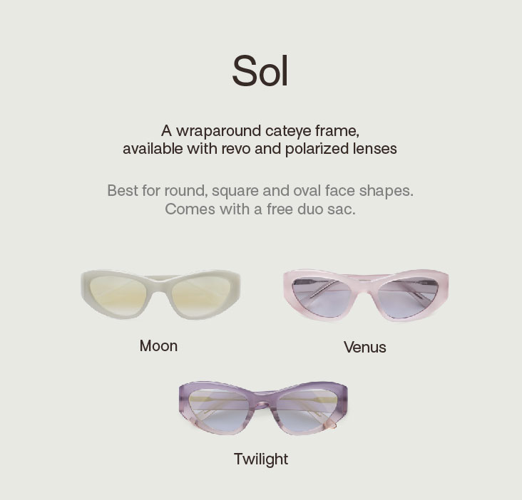 Sunnies Studios Sol (Polarized Wraparound Cateye Sunglasses for Men and ...