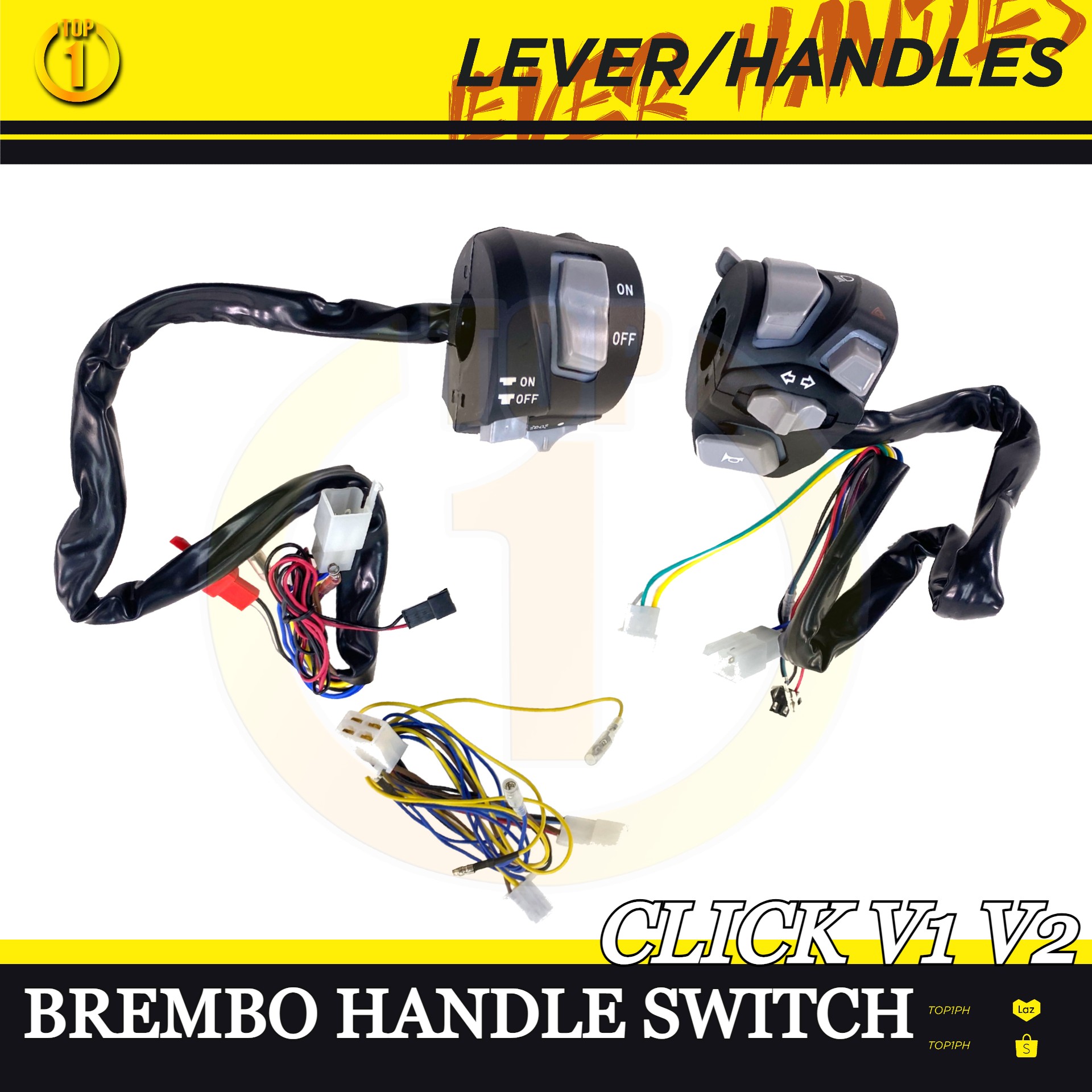 TOP1 PH High&Low Headlight and ON/OFF Switch Switch W/ Light Waterproof ...