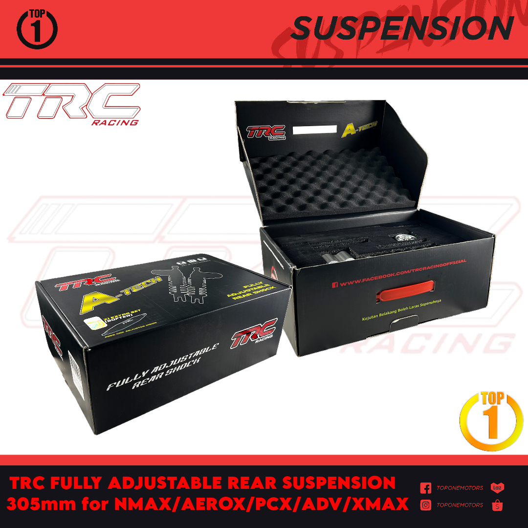 TOP1 TRC Fully Adjustable Rear Suspension 305mm for Nmax/Aerox/PCX/ADV ...