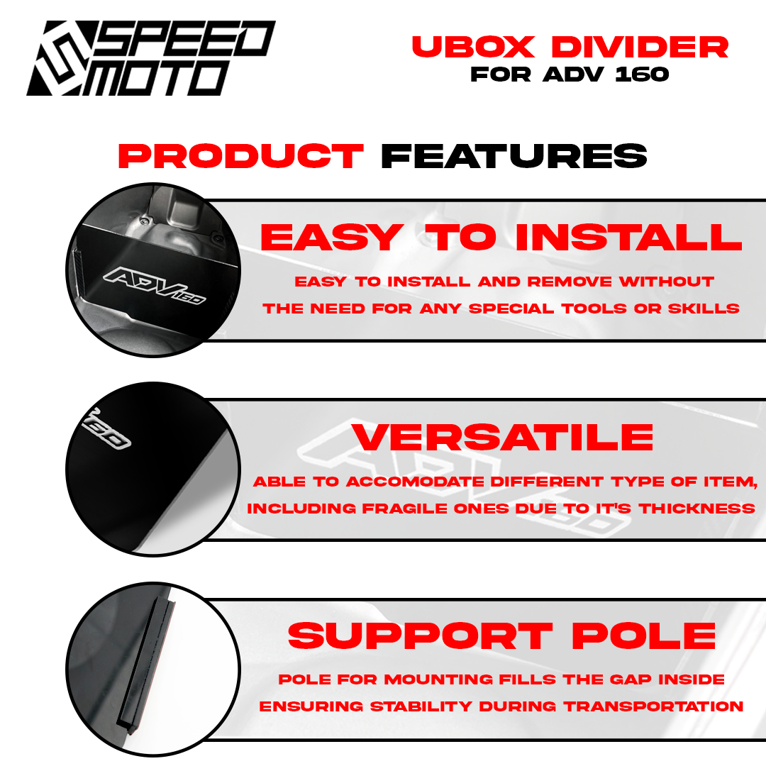 HONDA ADV 160 ACRYLIC UBOX DIVIDER 5MM PLEXIGLASS COMPARTMENT DIVIDER ...