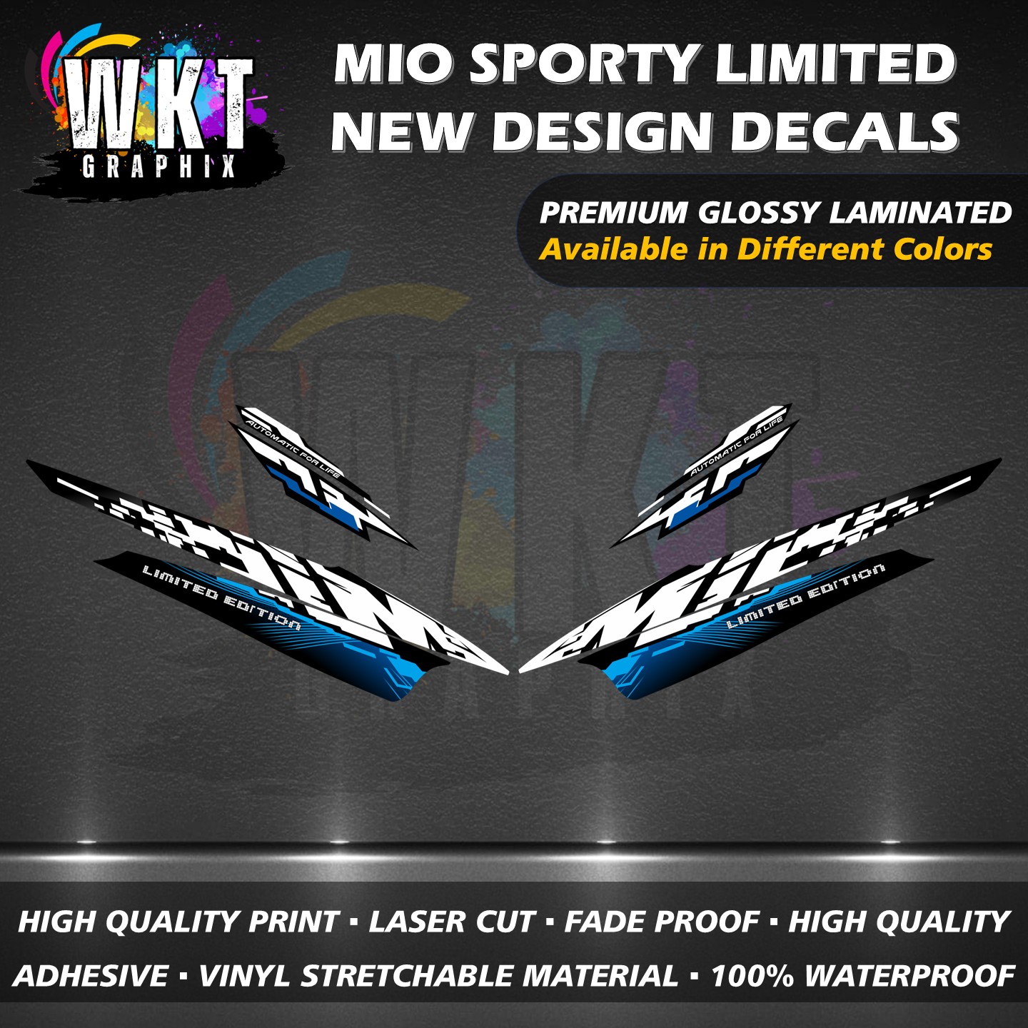 YAMAHA MIO SPORTY LIMITED NEW DESIGN DECALS STICKERS (WATERPROOF ...