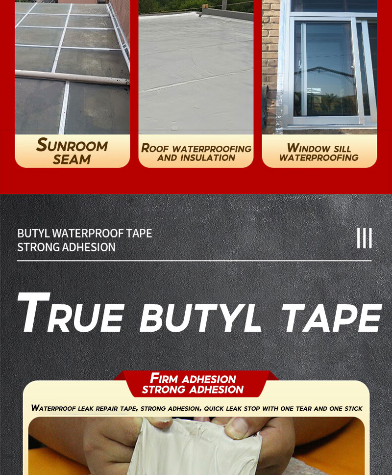 Aluminum Foil Butyl Waterproof Tape For roof leak Roof Sealant Wall ...