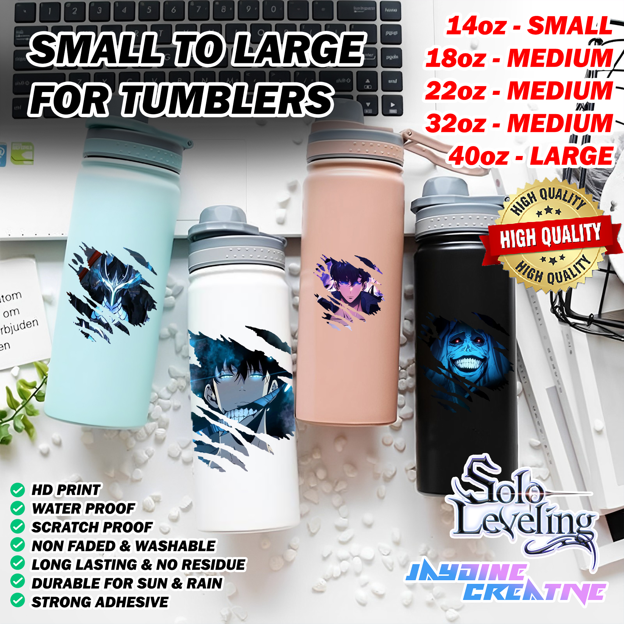 Solo Leveling, Scratch Design Sticker, Indoor Outdoor Vinyl Sticker ...