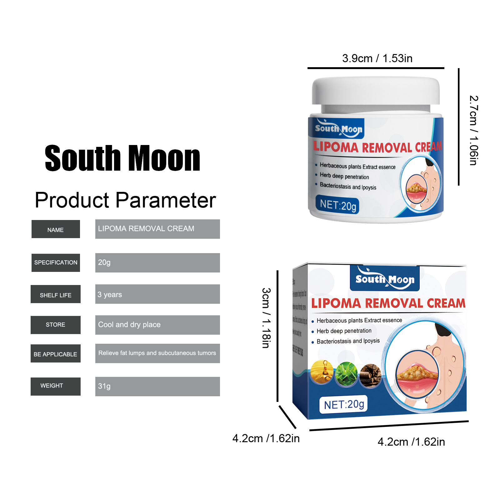 South Moon Lipoma Removal Cream 20g Lymphatic Cream Lymphoma Remover ...