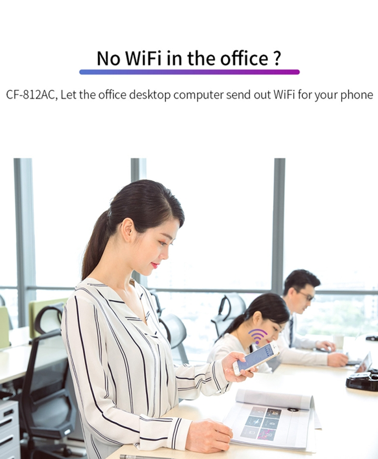 COMFAST CF-812AC USB WiFi Dongle AC1200 1300Mbps Dual Band Mini USB ...