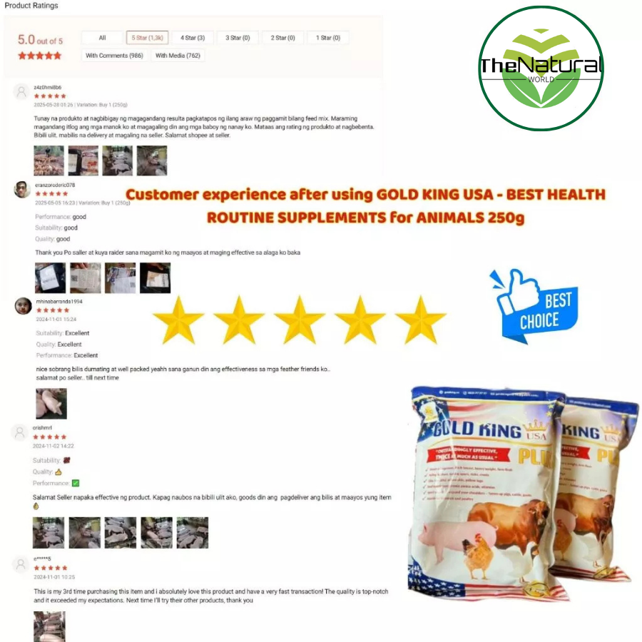 Gold King USA 250G Growth Booster Feed for Pigs, Cattle, Poultry Fast ...