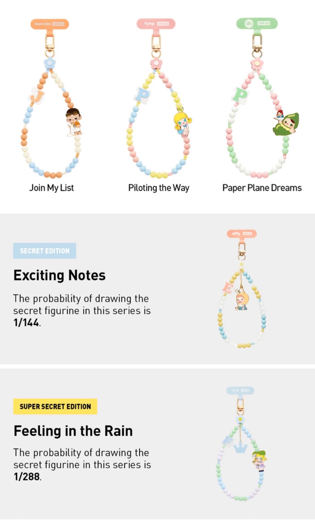 Hand in Hand Series Phone Charm Labubu Hirono Skullpanda Crybaby Dimoo ...