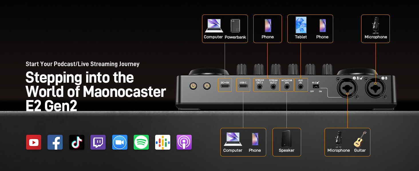 Maono Caster E2 Gen2 Podcasting Console - Black | Shopee Malaysia