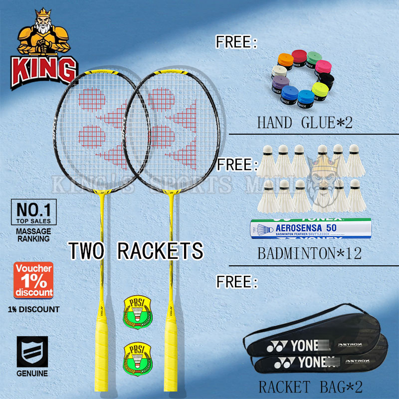 YY 2PCS ARCSABER 11 PRO Badminton Racket Strung Full Carbon 4U G5 30lbs ...