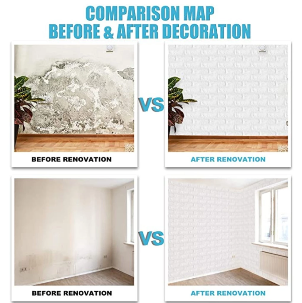 20pcs 3D wall paper sticker 35cm*38cm water proof room decoration ...