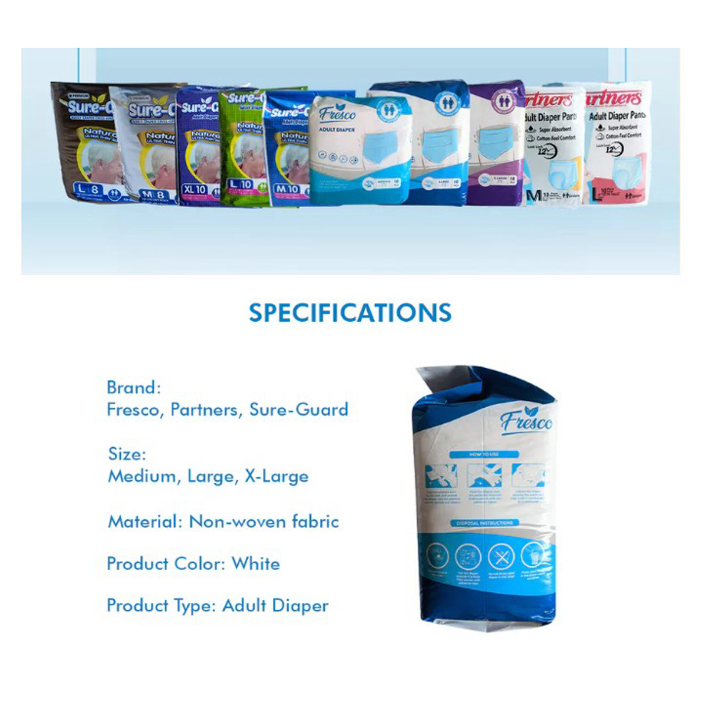 Sure-Guard, Fresco, and Partners Adult Diapers Medical | Shopee Malaysia