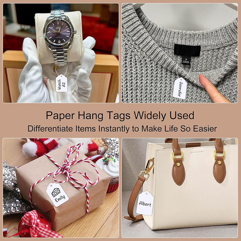 100Pcs Jewelry Price Tag DIY Kraft Paper Hang Tags Blank Price Tag with ...