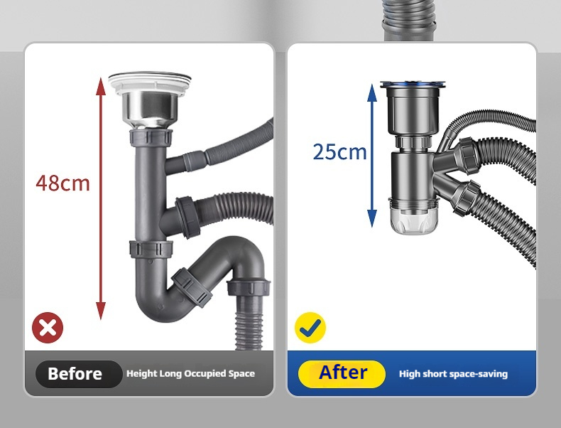 Ktichen sink p trap set Sink Strainer with Expandle Hose | Shopee Malaysia