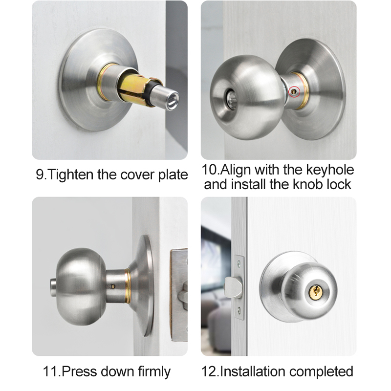 C&K Door Knob Lock 587/5791 Stainless Steel Spherical Door Lock Round ...