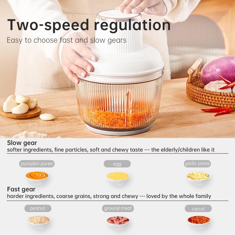 Kawu Multifunctional Electric Meat Grinder Dual Blade 2L blend chili ...