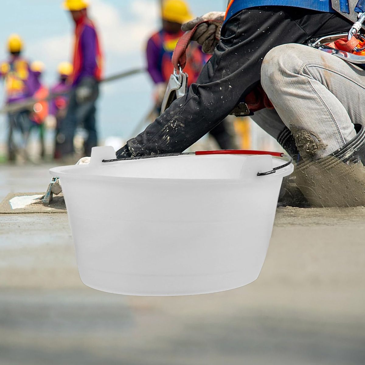 White Tendon Style Clay Bucket – Flexible Thick Rubber for Cement ...