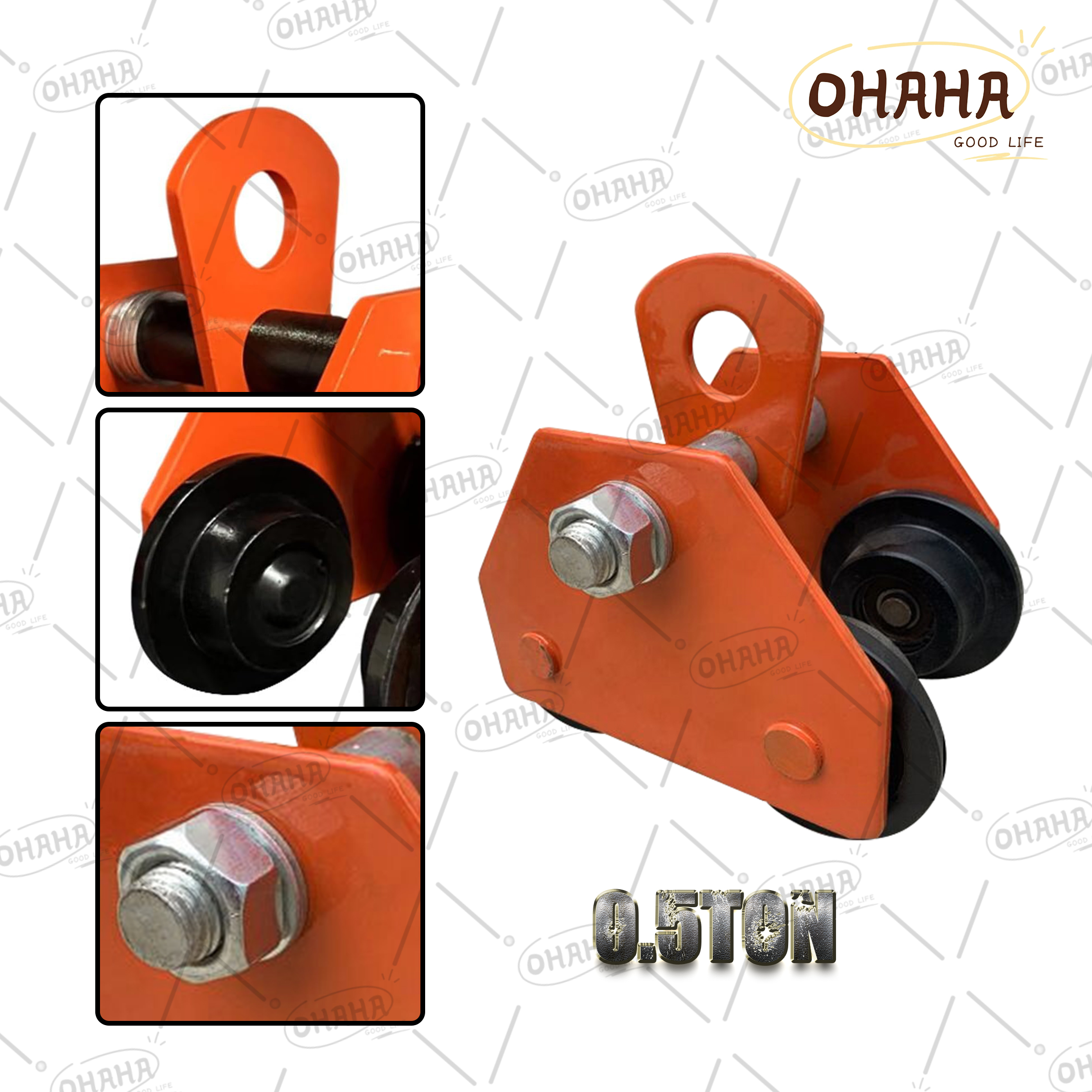 OHAHA MANUALLY HEAVY DUTY GLIDING TROLLEY/MANUAL TROLLEY PUSH BEAM WITH ...