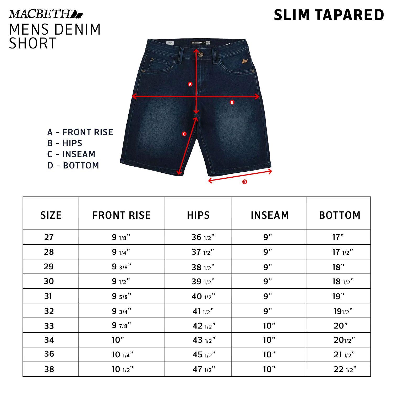 Macbeth Men's Markdown Denim Shorts " SLIM TAPERED SHORT " | Shopee ...