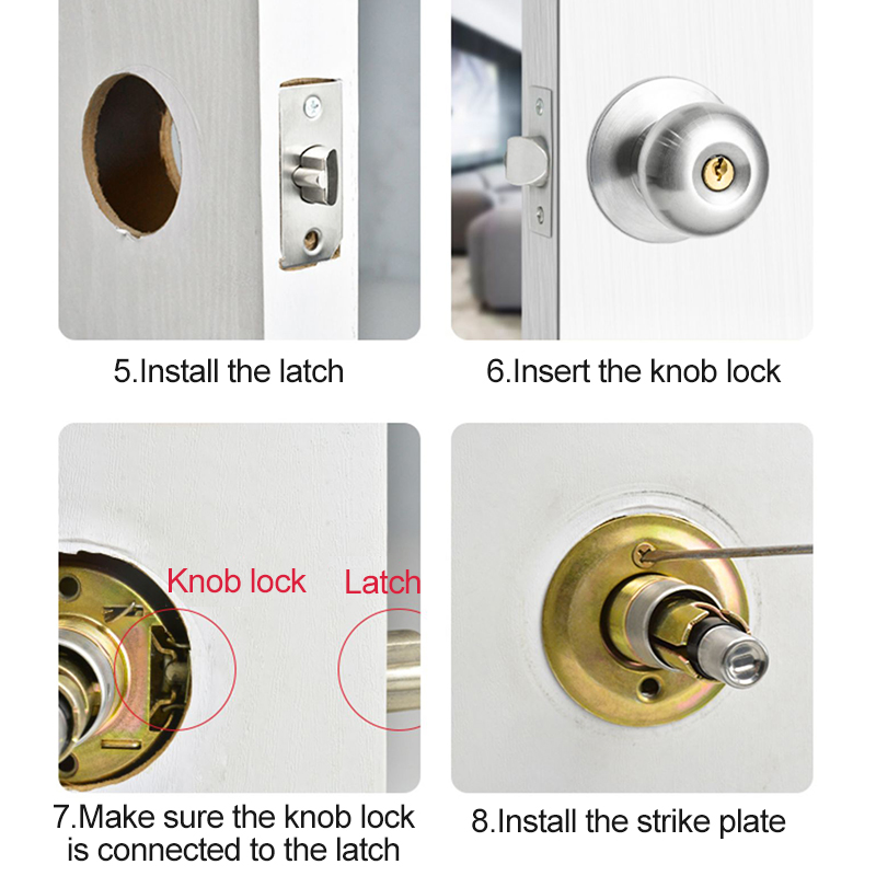 C&K Door Knob Lock 587/5791 Stainless Steel Spherical Door Lock Round ...
