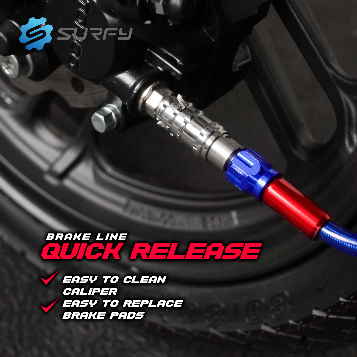 Brake Hose Quick Release Alloy Full Cnc Triple Lock Mechanism Universal ...