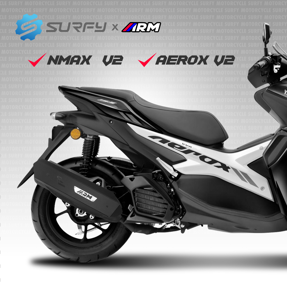 Arm Heat Guard CNC Stainless Steel Muffler Cover For YAMAHA Nmax v2 ...