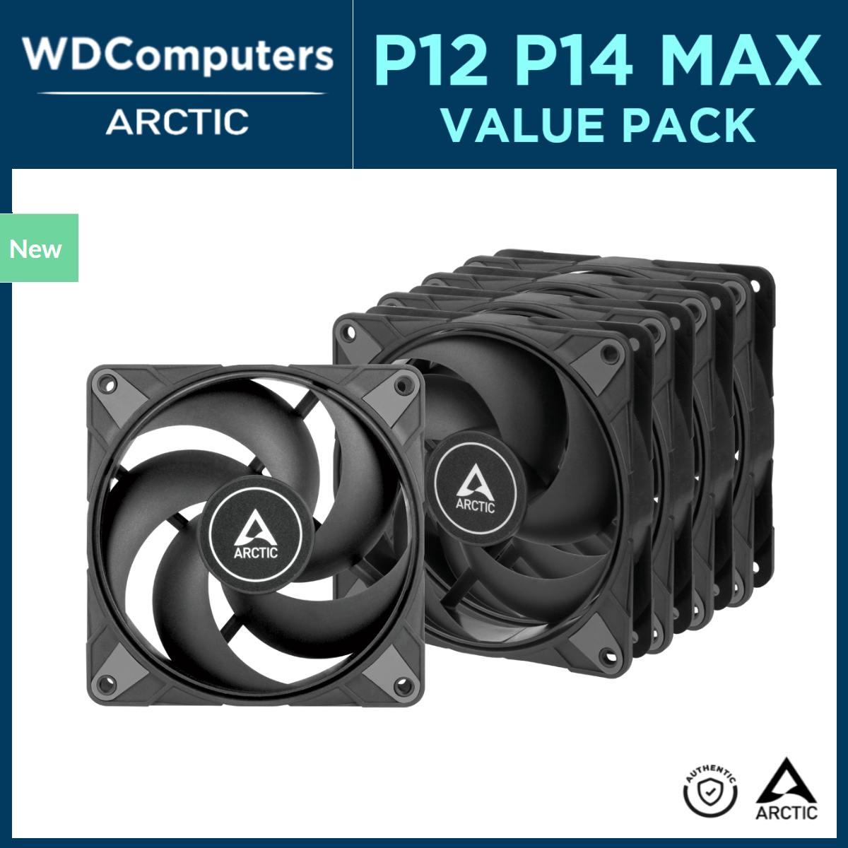 ARCTIC P12 Max P14 Max Pack of 5 Computer PC fans High-Performance High ...