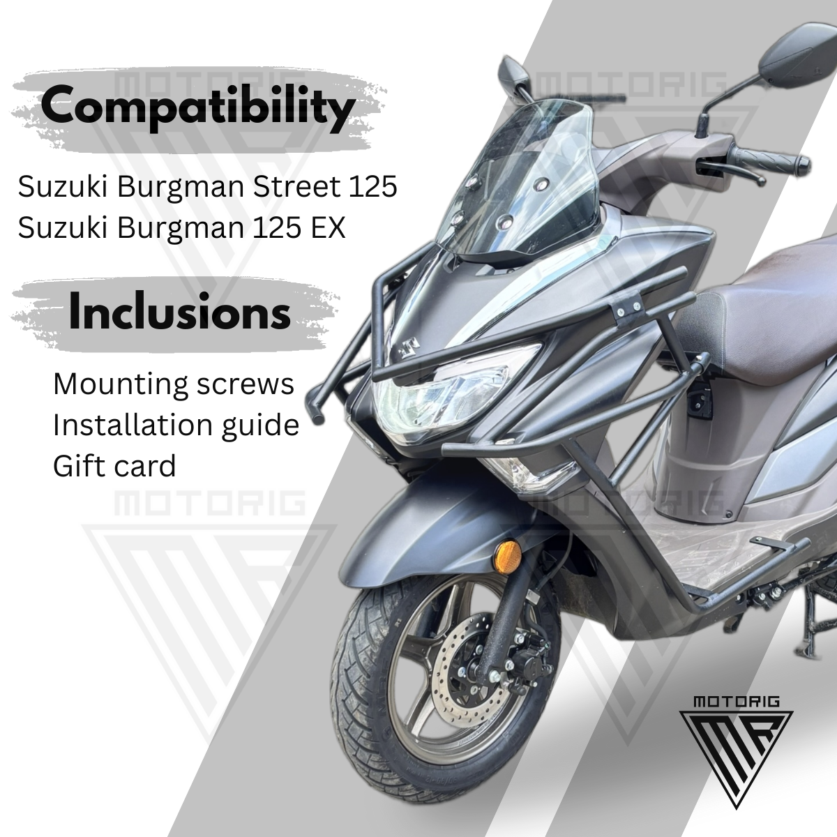 SUZUKI BURGMAN STREET 125/EX - MotoRig Crash Guard Heavy Duty | Shopee ...