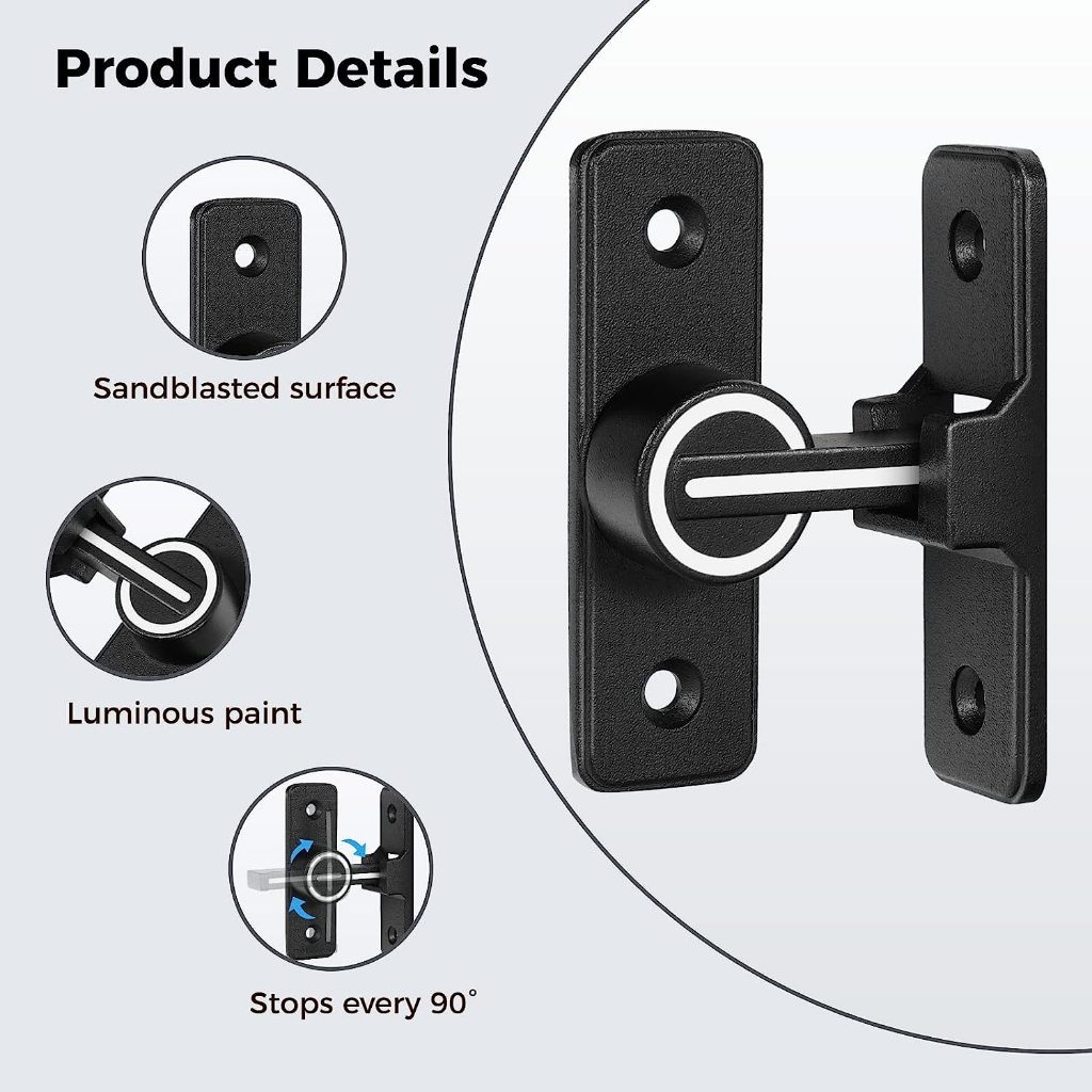 Hoba Luminous Free Punch Door Latch Lock for Sliding Door 90 Sliding ...