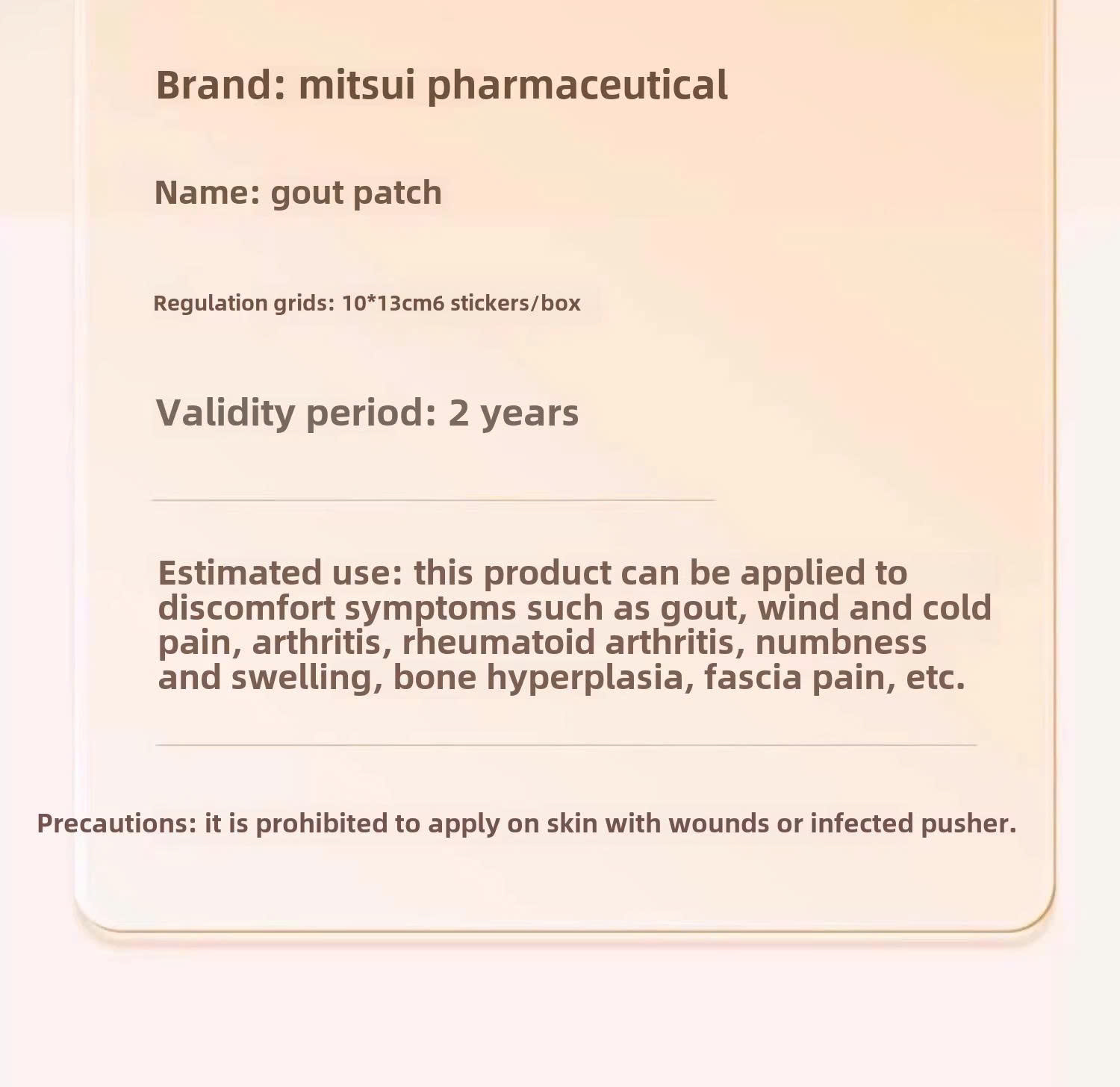Combo 10 Pack Mitsui Gout Special Patch Imported From Japan Joint Acid ...