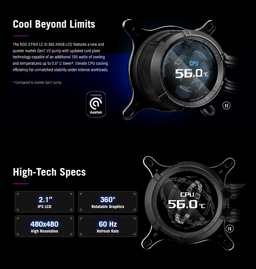 ASUS ROG Strix LC III 360 ARGB LCD CPU Fan | Shopee Malaysia