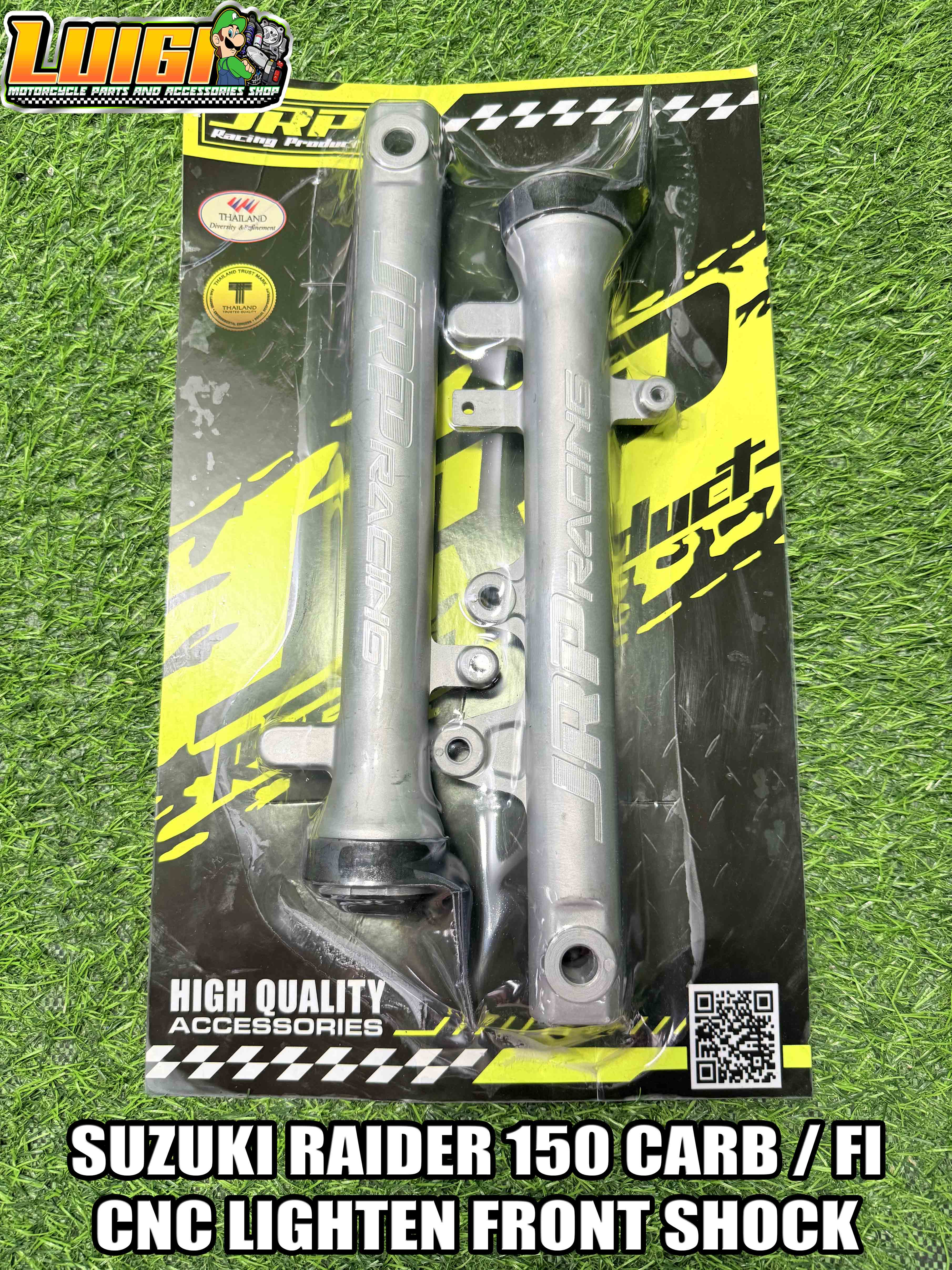 JRP CNC LIGHTEN FRONT SHOCK OUTER TUBE (SILVER) SUZUKI RAIDER 150 CARB ...