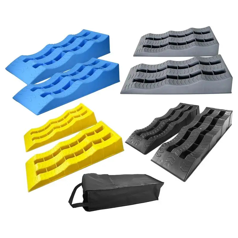 2Pcs RV Leveling Ramps Wheel Chocks 3-Stage Campers Leveling Blocks ...