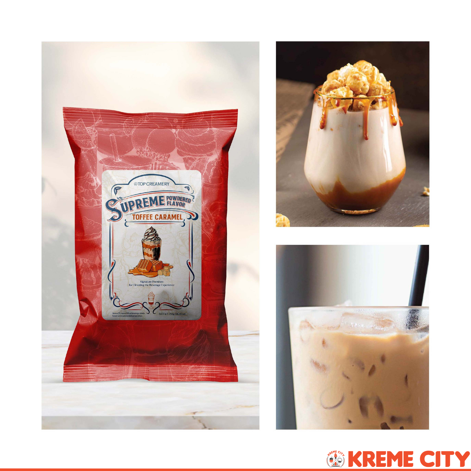 TOP Creamery Supreme Series Toffee Caramel Powdered Flavor Beverage ...