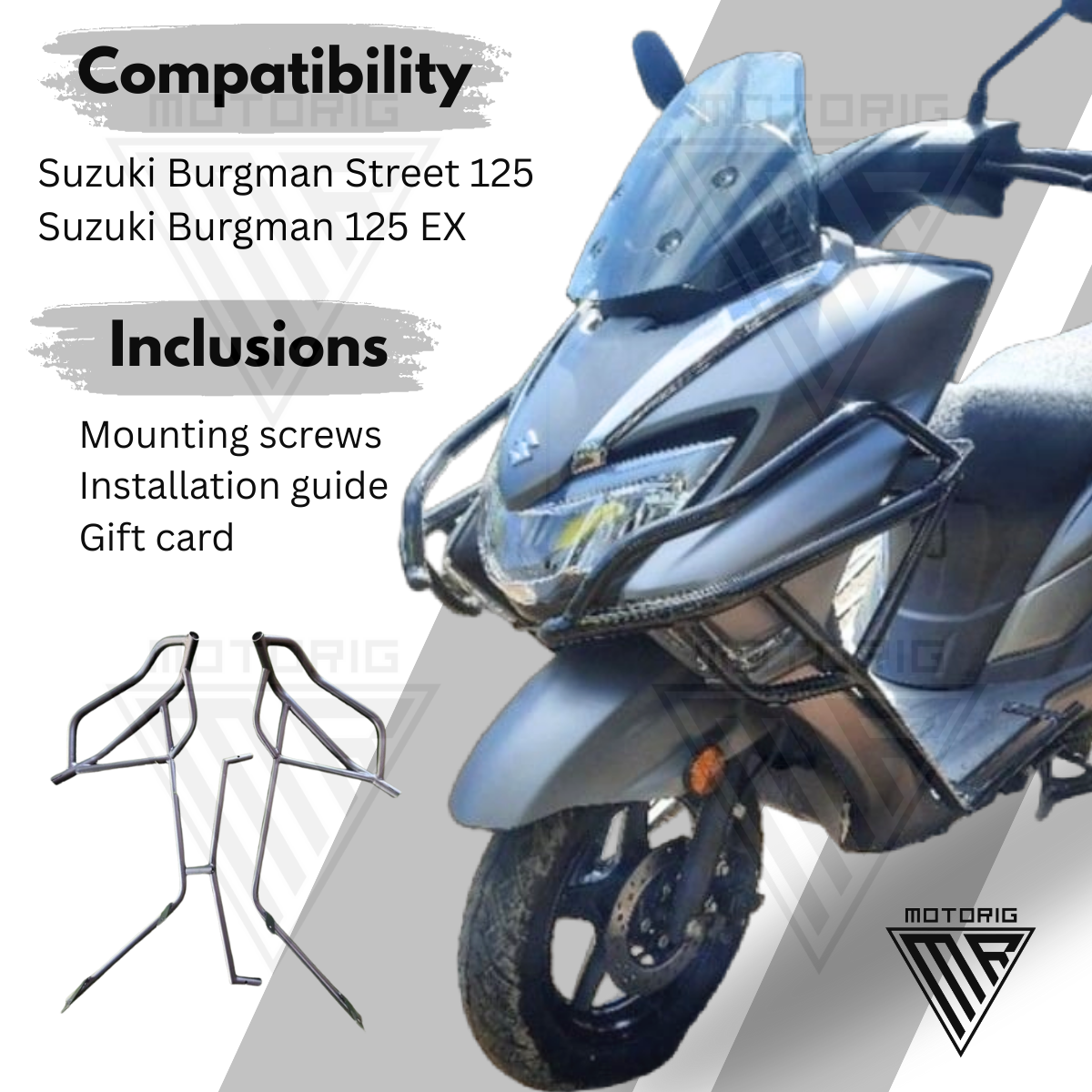 SUZUKI BURGMAN STREET 125/EX - MotoRig Crash Guard Heavy Duty | Shopee ...