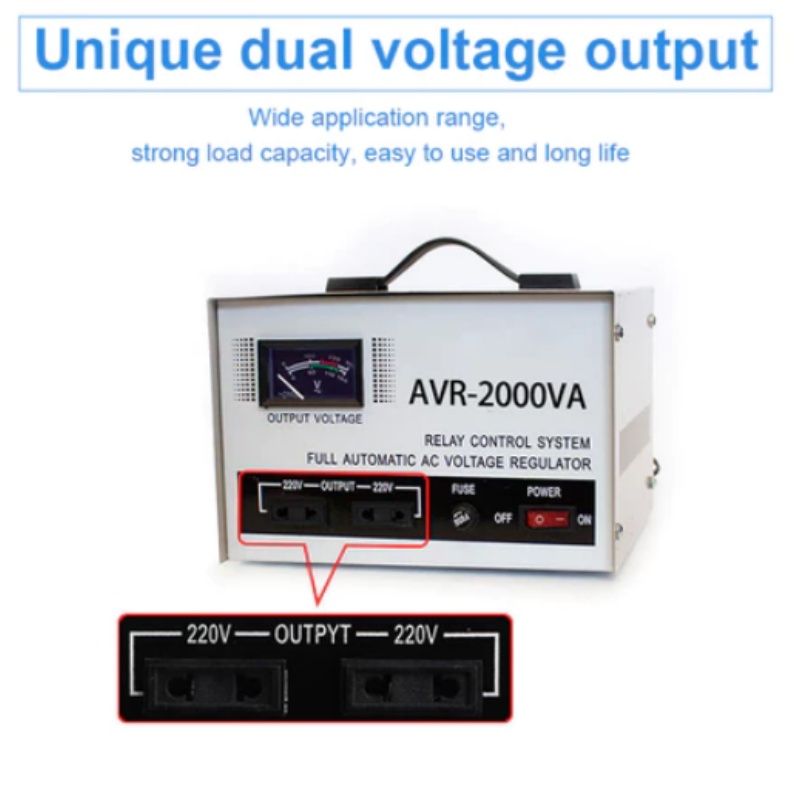 2000VA AVR Voltage Regulator Automatic 110V/220V Output for TV ...