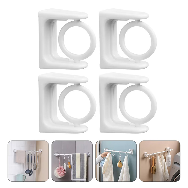 Curtain Rod Fixed Holder 360 Rotating Circular Transparent Curtain Rod ...