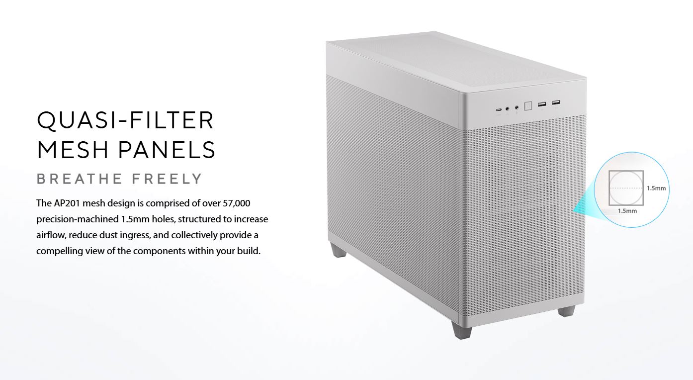 Itw | ASUS Computer PC Case Prime AP201 microATX Case Small Tower Mesh ...