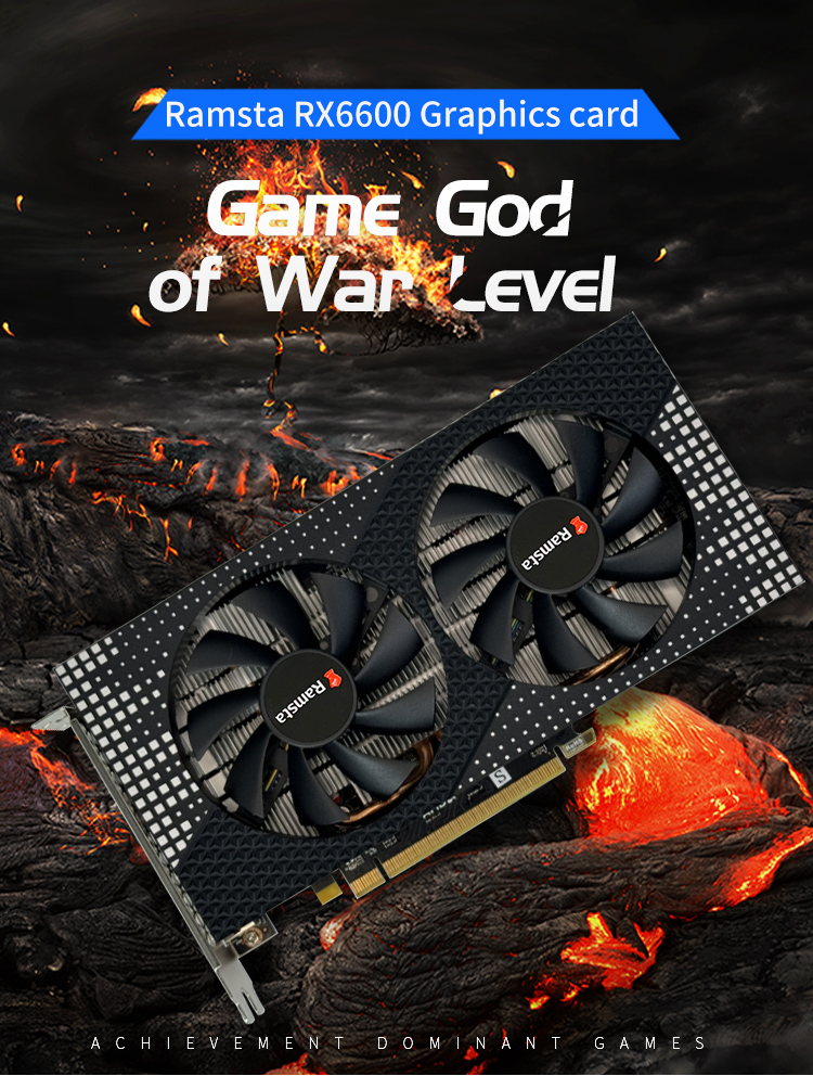 RAMSTA AMD RadeonTM RX 6600 8GB GDDR6 Gaming Graphics Card Video Card ...