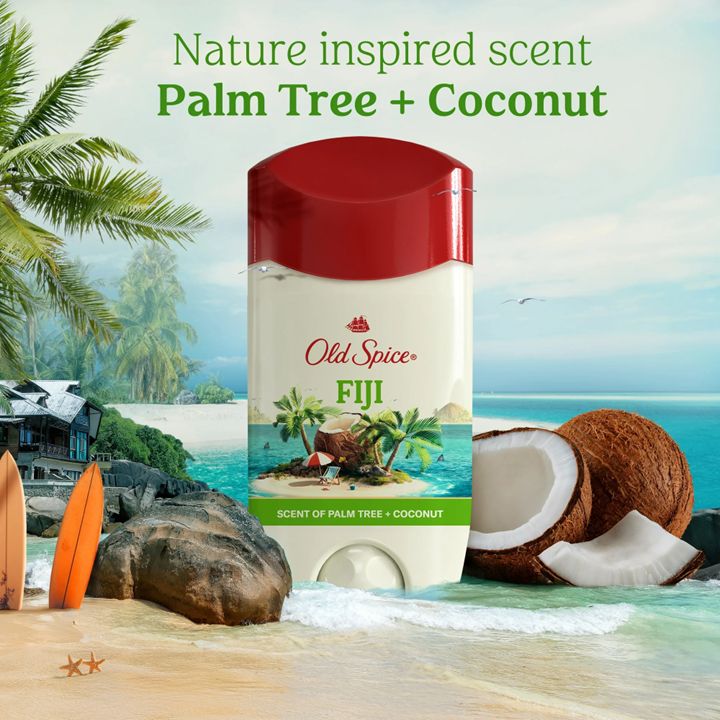 Old Spice Fiji Scent of Palm Tree + Coconut Antiperspirant Deodorant ...