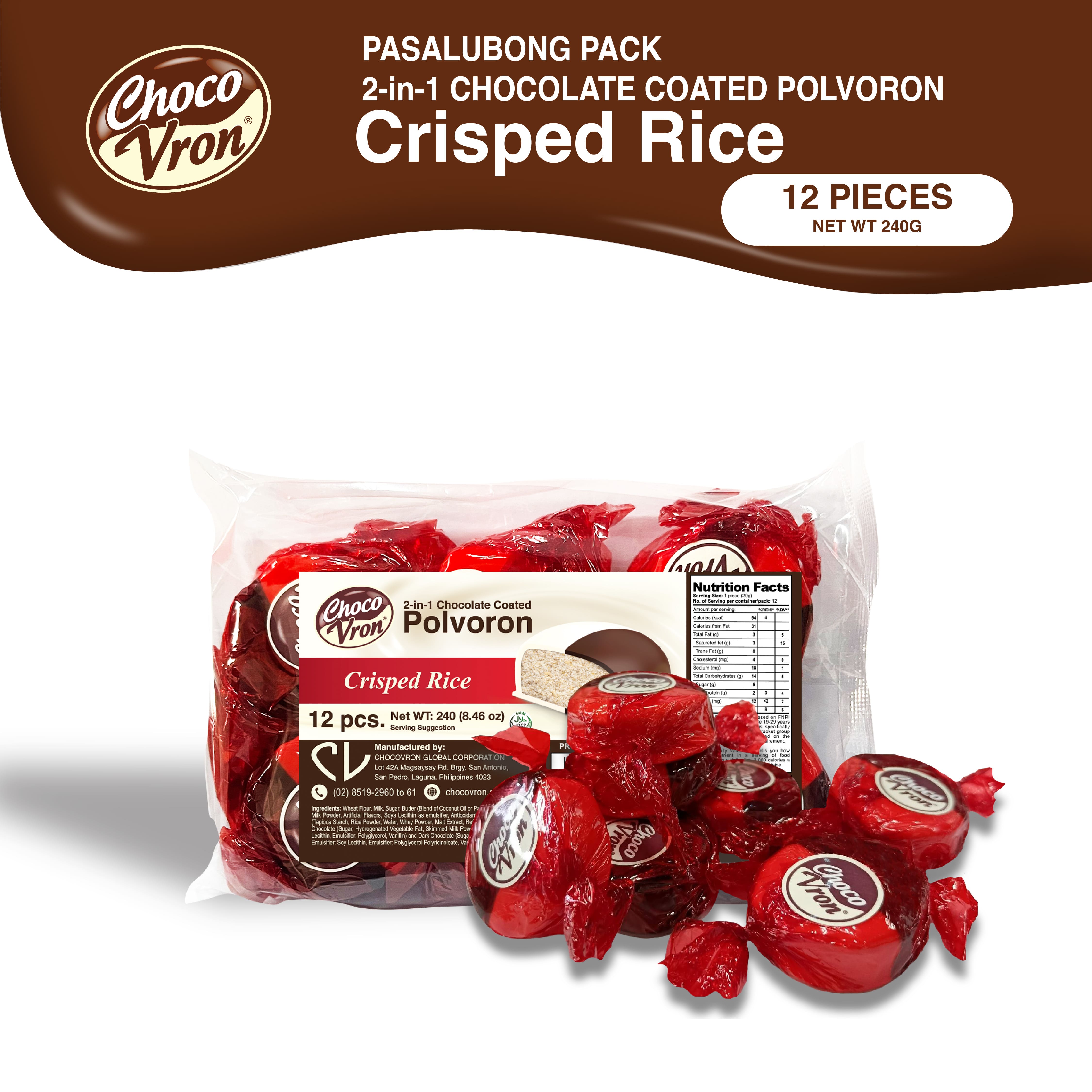 ChocoVron Pasalubong Pack 2 in 1 Chocolate-coated Crisped Rice Polvoron ...