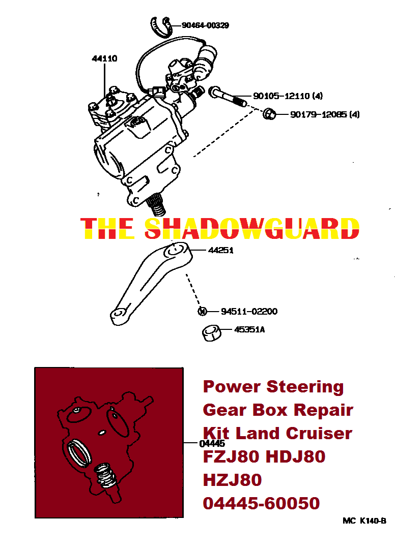 Power Steering Gear Box Repair Kit Land Cruiser FZJ80 HDJ80 HZJ80 04445 ...