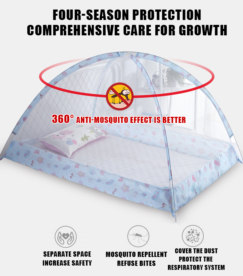 Mosquito Net For Baby Large Foldable Bottomless Encrypted Mesh 0-6 ...