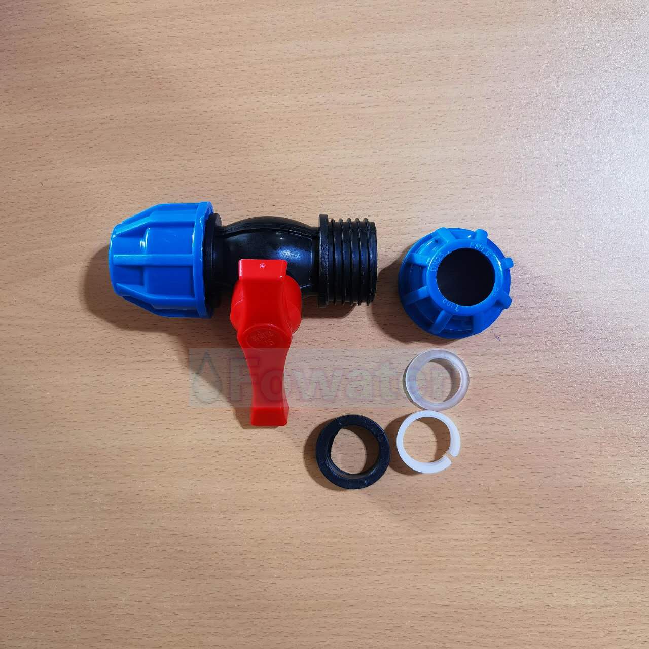 Blue/Black PE Compression Fittings Ballvalve/Tee Ballvalve for PE/PVC ...
